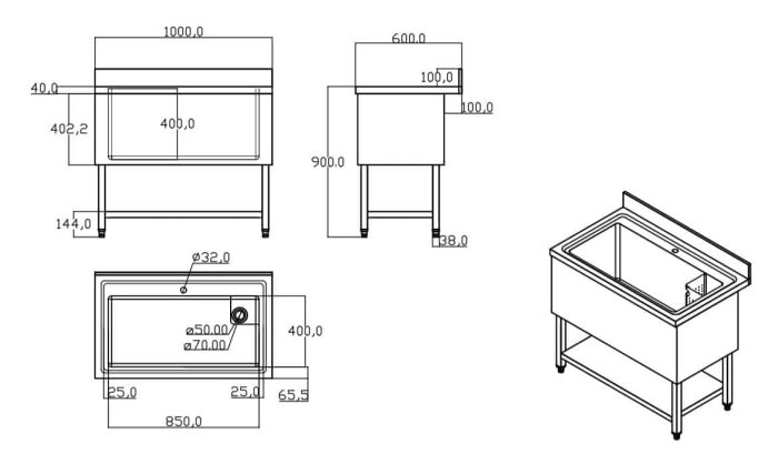 Deep Pot Wash Sink Stainless Steel £389 + Vat Delivered!